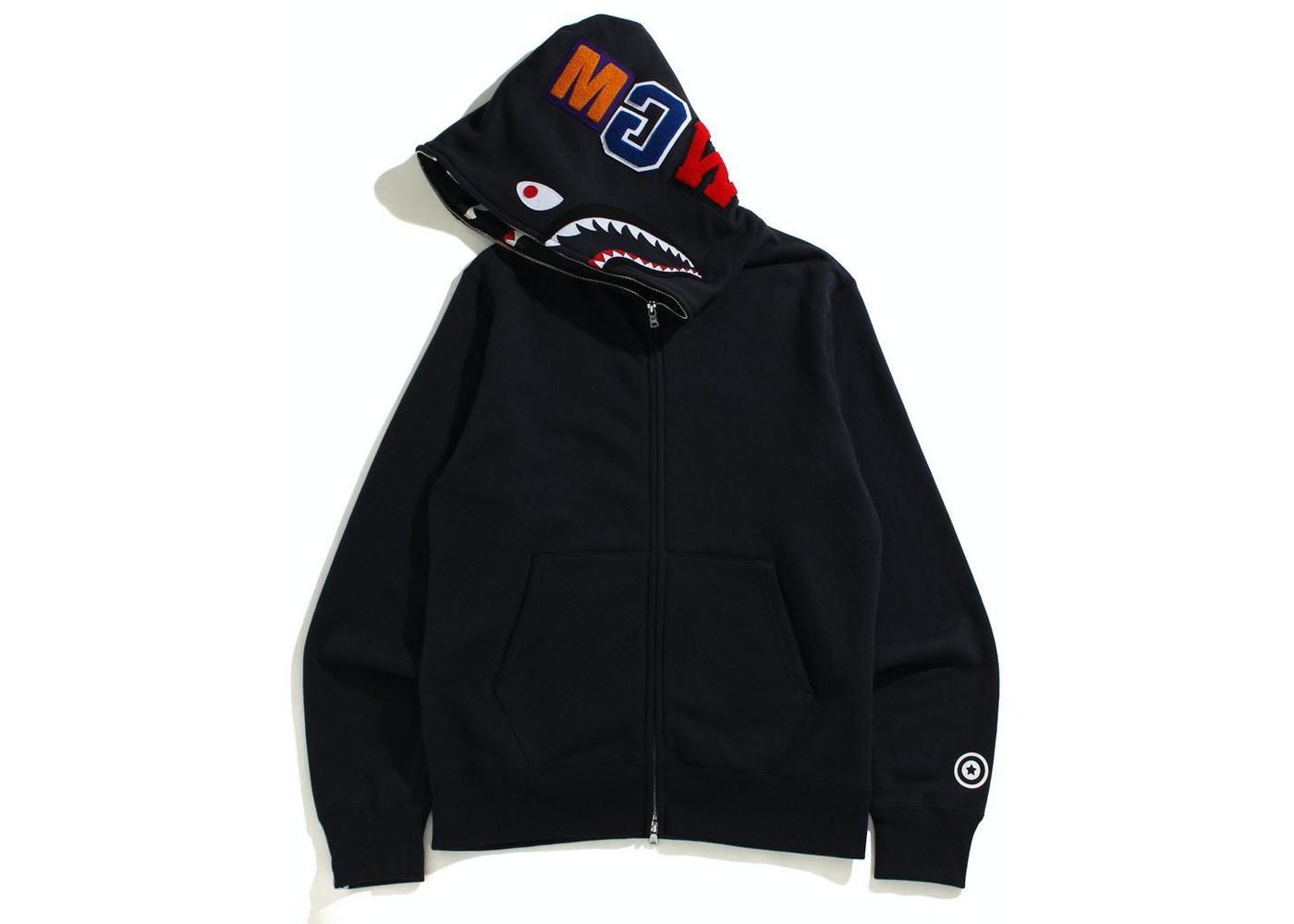 BAPE Double Side Shark Full Zip Hoodie Black