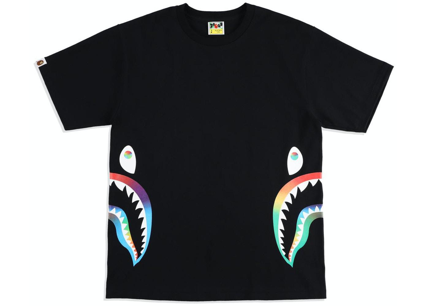 BAPE Rainbow Side Shark Tee Black (SS21) | BAPE - 슈프라이즈