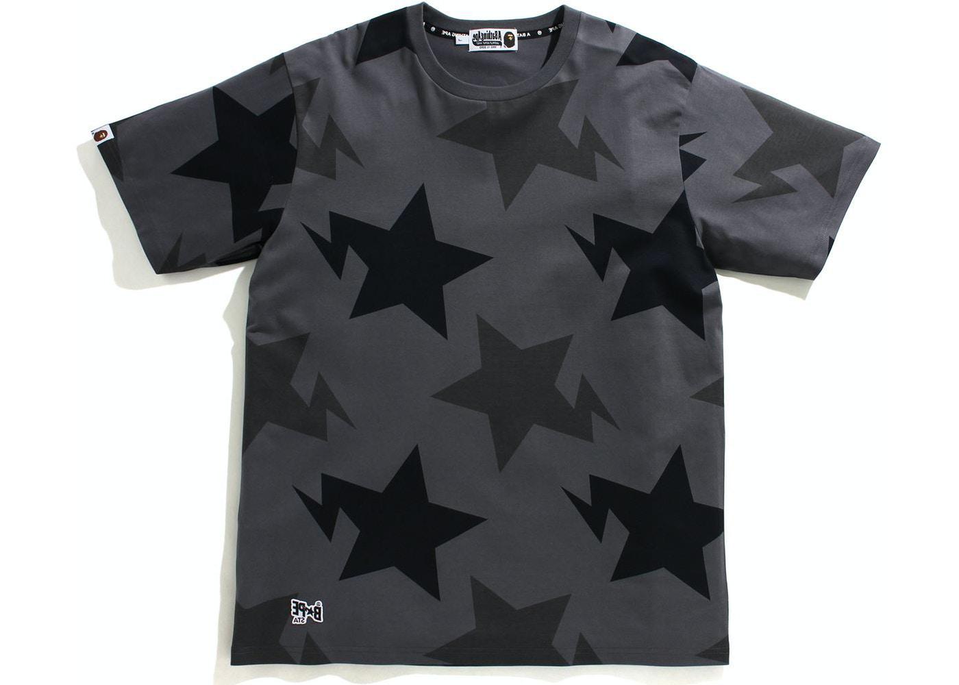 BAPE Sta Pattern Relaxed Fit Tee Black | BAPE - 슈프라이즈