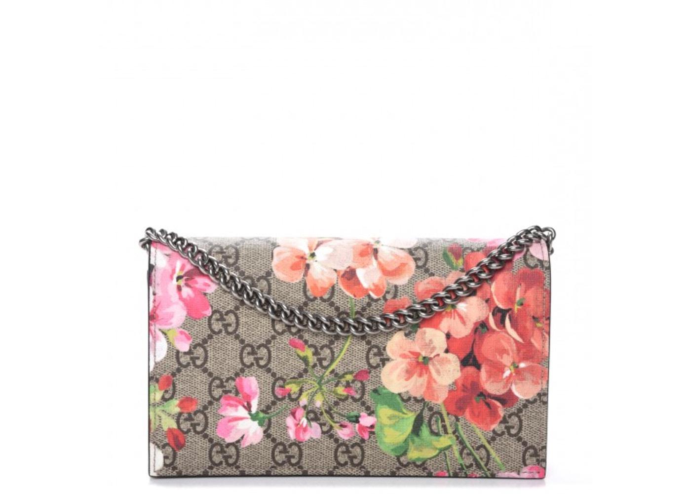 Gucci Chain Wallet Monogram GG Supreme Blooms Antique Rose | GUCCI - 슈프라이즈