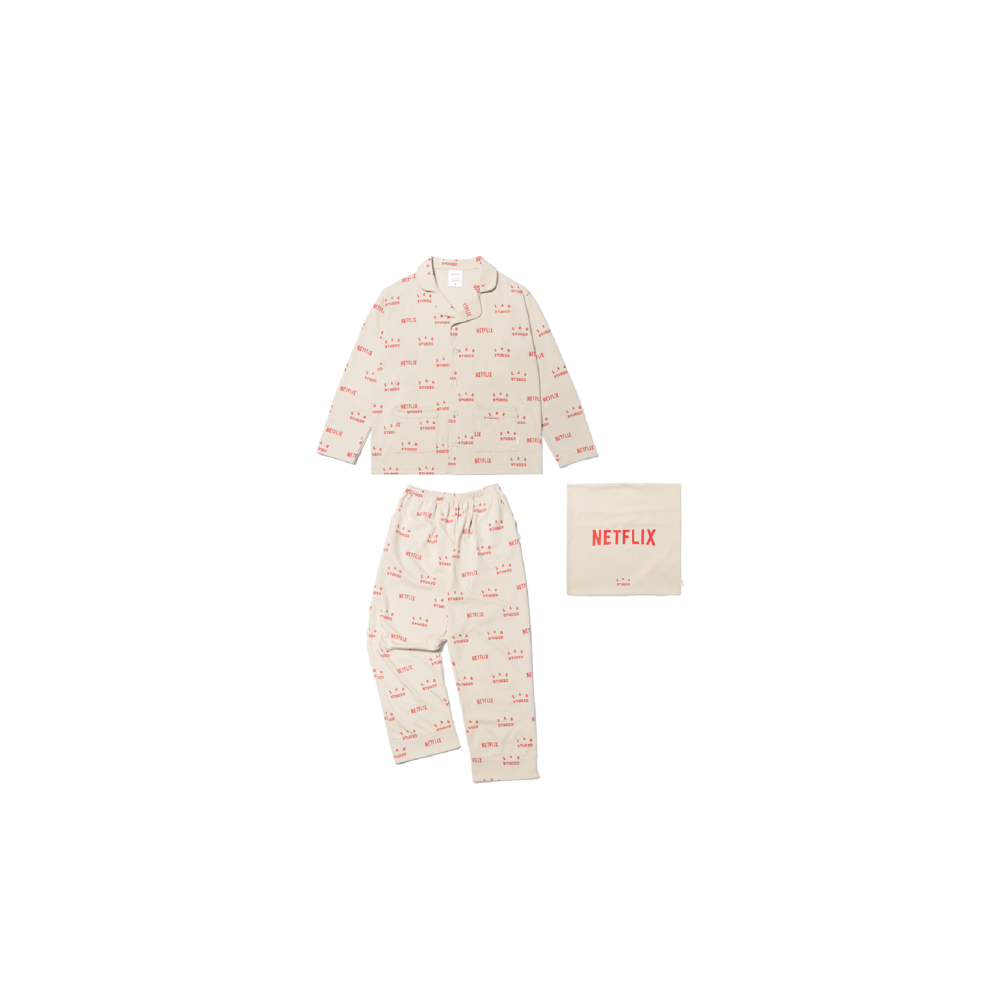 넷플릭스 x 아이앱 스튜디오 파자마 쿠션 커버 세트 오트밀 | IAB STUDIO - 슈프라이즈