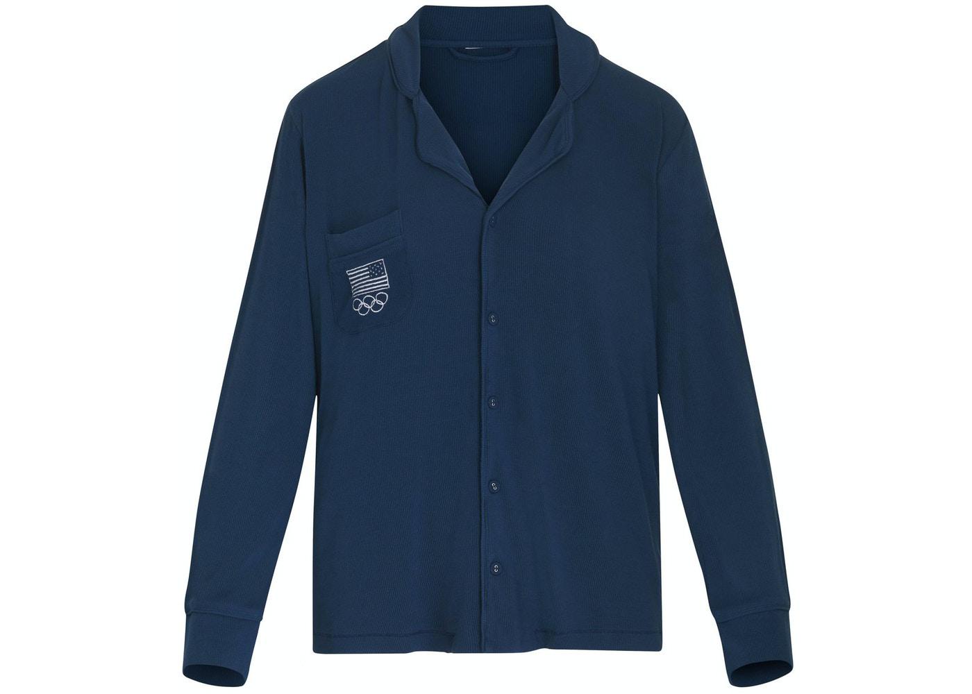 SKIMS Olympic Capsule Jersey Sleep Set Navy | SKIMS - 슈프라이즈