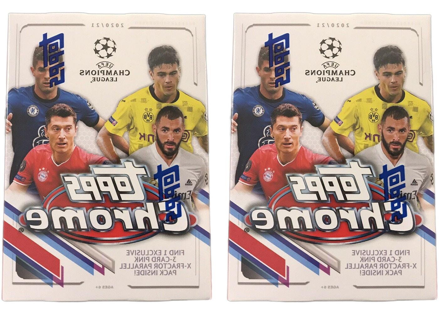 Topps Soccer Blaster Box 2x Lot 2020-21 Topps Chrome UEFA Champions League