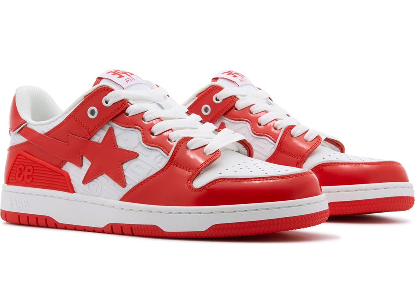 A Bathing Ape Bape SK8 Sta Red White Patent 001FWJ201003-RED | BAPE - 슈프라이즈