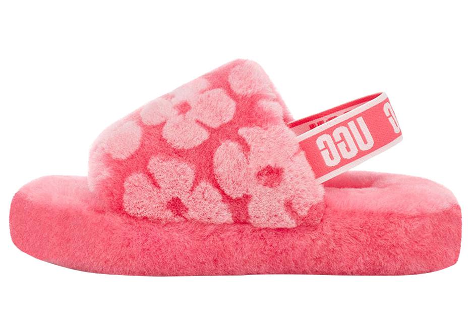 UGG Fluff Yeah Slide Poppy Strawberry Sorbet (Kids) 1119839K-SSBT | UGG ...
