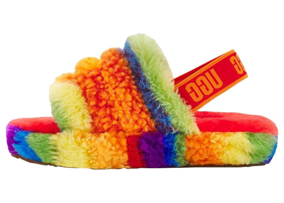 UGG Fluff Yeah Slide Rainbow Stripes (Kids) 1119840K-RSTR | UGG - 슈프라이즈