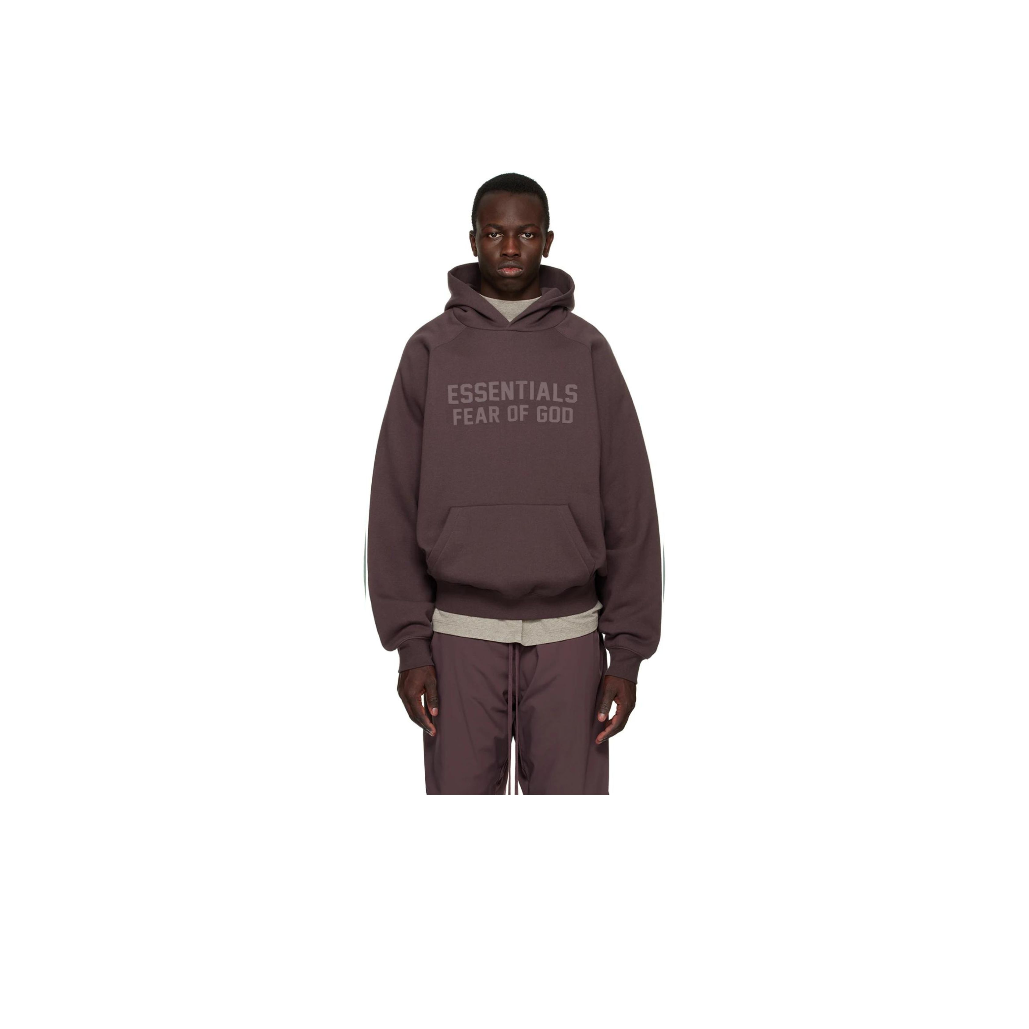 피어 오브 갓 에센셜 퍼플 래글런 후디 플럼 231161M202008 | FEAR OF GOD ESSENTIALS - 슈프라이즈