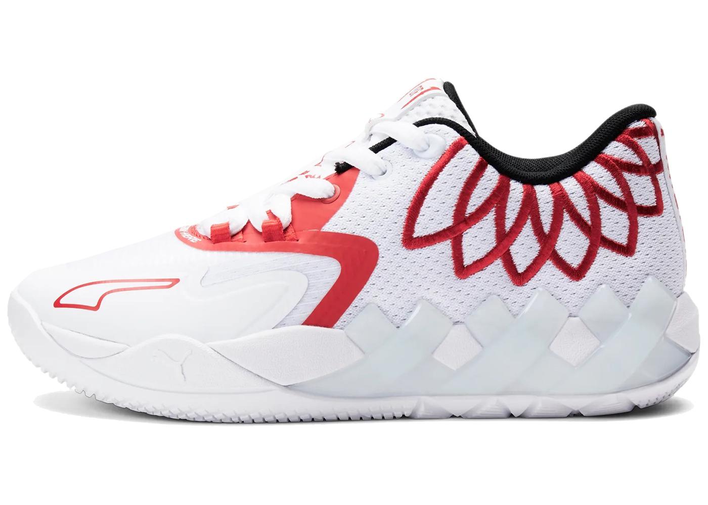Puma LaMelo Ball MB.01 Lo Team Color White High Risk Red (GS) 377368-10 ...