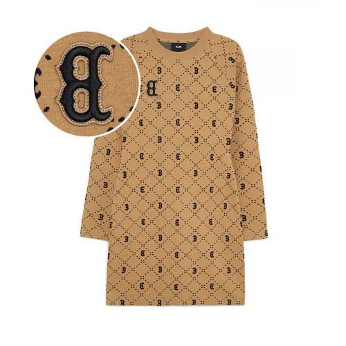 여성 다이아 모노그램 자카드 슬림핏 원피스 BOS (L.Camel)