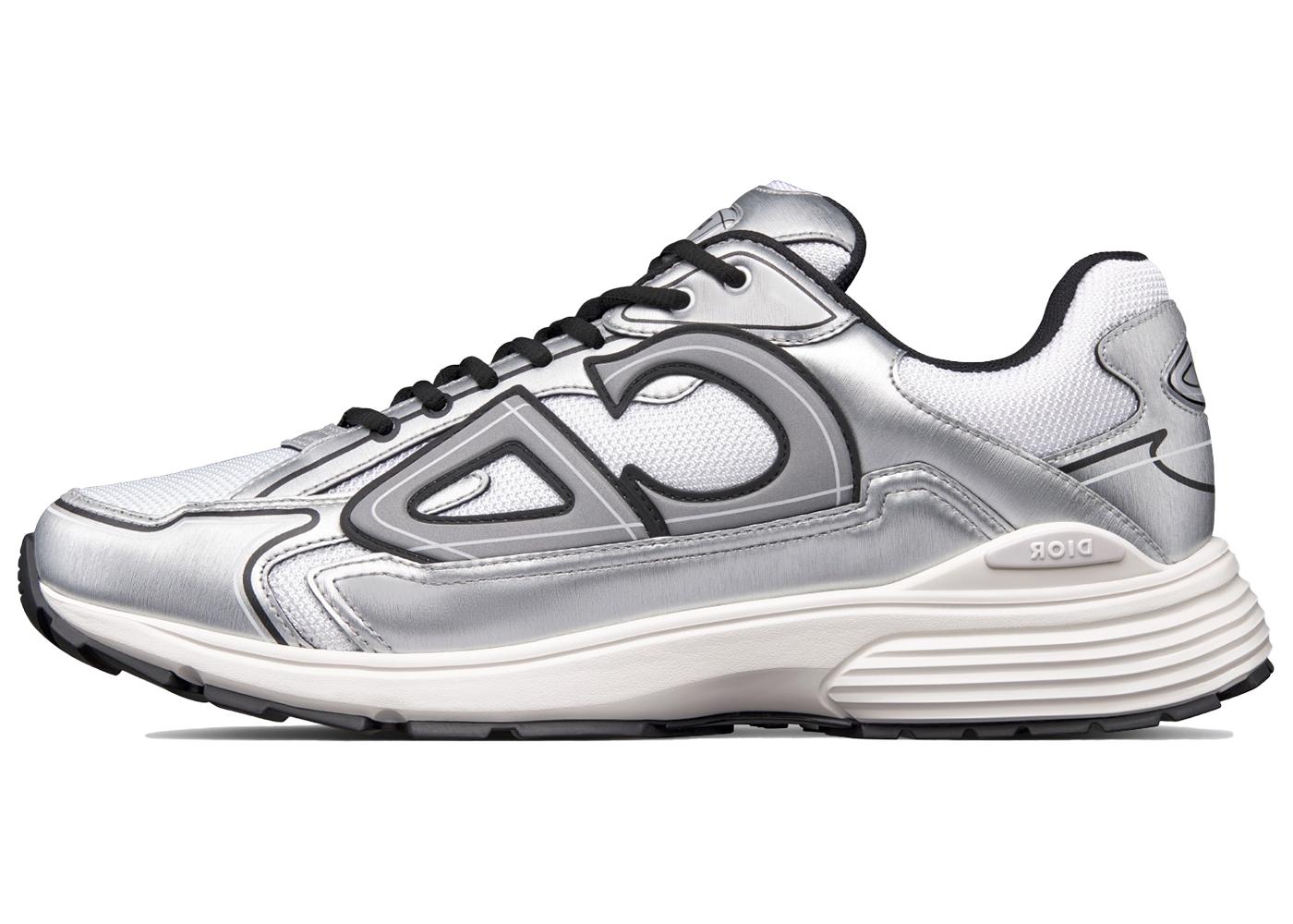 Dior B30 White Mesh Silver-Tone Metallic Calfskin 3SN279ZYG-H869 | DIOR ...