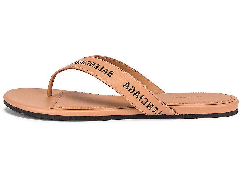 Balenciaga Round Flip-Flop Beige Black 630051-WBAE1-9810 | BALENCIAGA ...