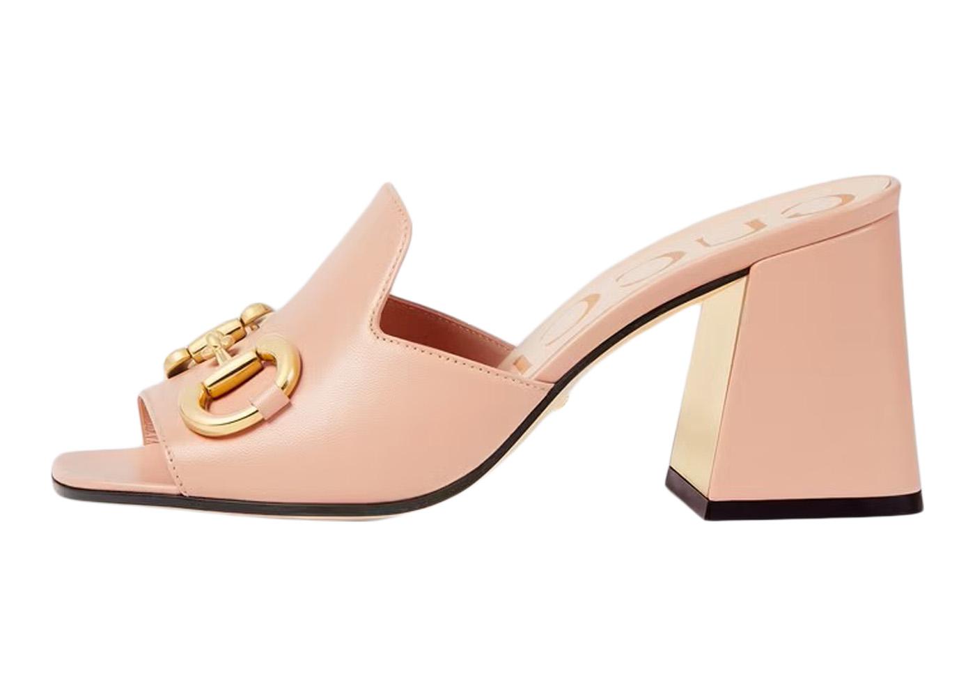 Gucci Horsbit 75mm Heeled Sandal Pink Leather 655412-BKO00-6705 | GUCCI ...