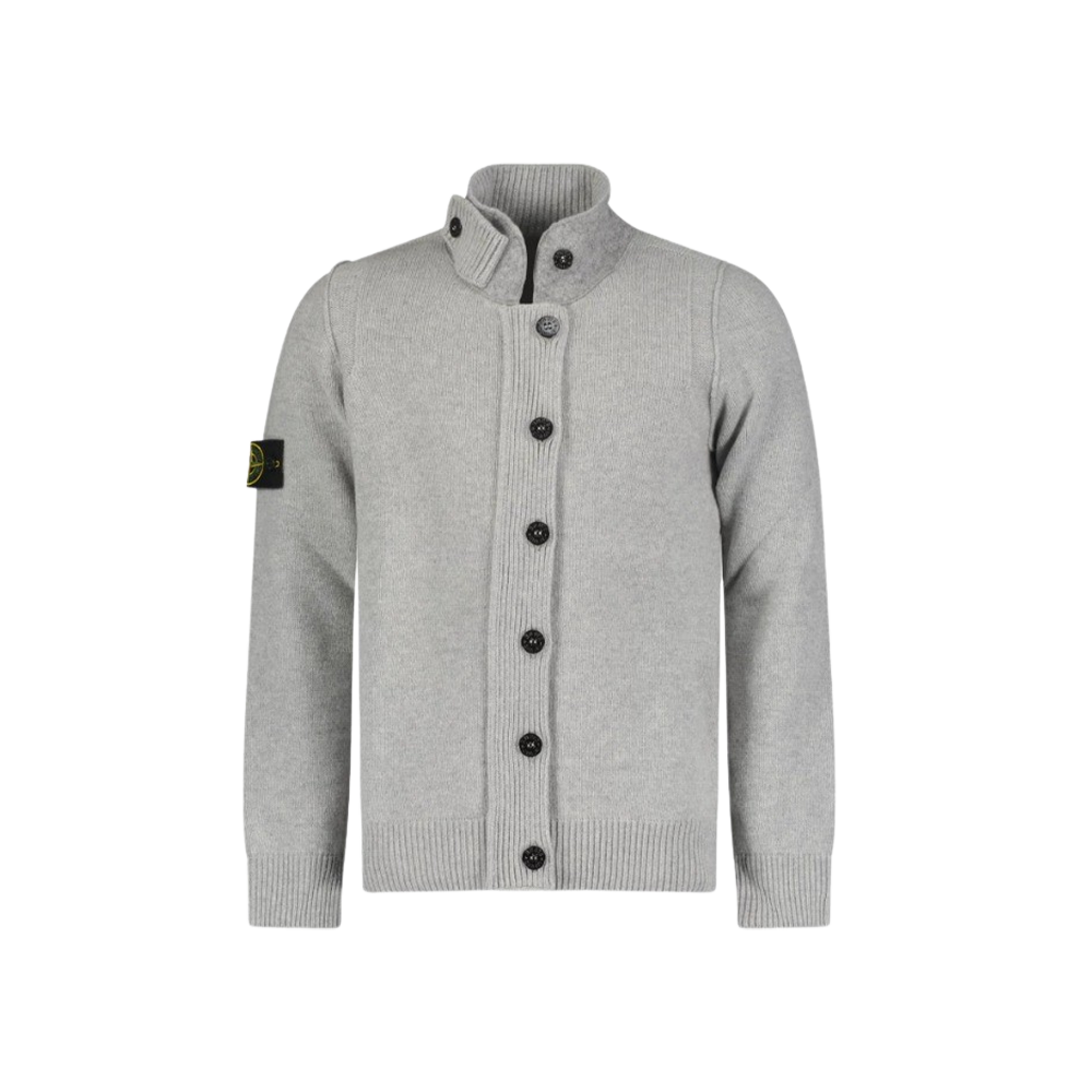 스톤 아일랜드 547A3 램스울 니트 가디건 라이트 그레이 (22FW)