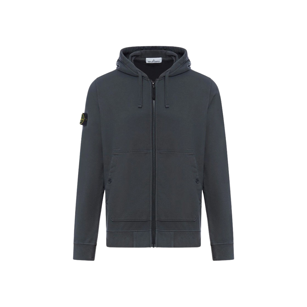 스톤 아일랜드 61620 브러쉬드 코튼 플리스 가먼트 다이드 풀 지퍼 후드 스웻셔츠 리드 (23FW) 791561620 ...