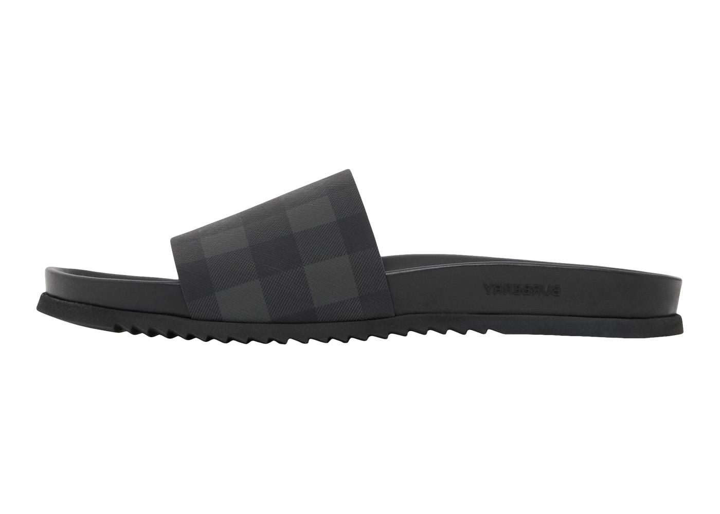 Burberry Check Slide Cloud Grey Black 80553711 | BURBERRY - 슈프라이즈