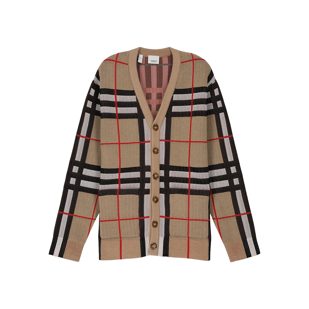 버버리 체크 테크니컬 코튼 가디건 아카이브 베이지 W 8070353 Burberry 슈프라이즈