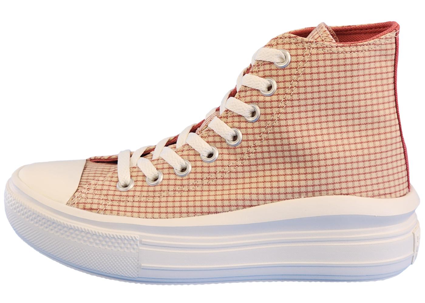 Converse Chuck Taylor All Star Move Platform Hi Checkered Rhubarb Pie ...
