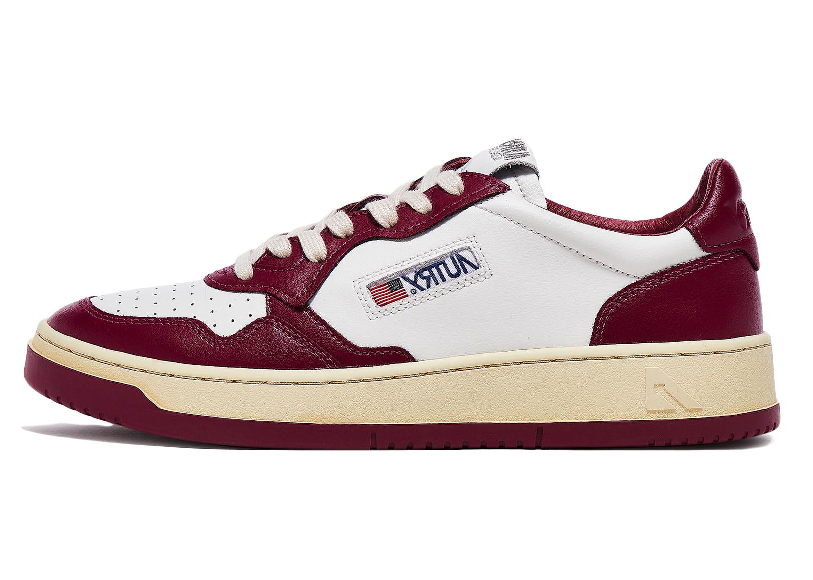 Autry Medalist Leather Low Burgundy White AULM-WB13 | AUTRY - 슈프라이즈