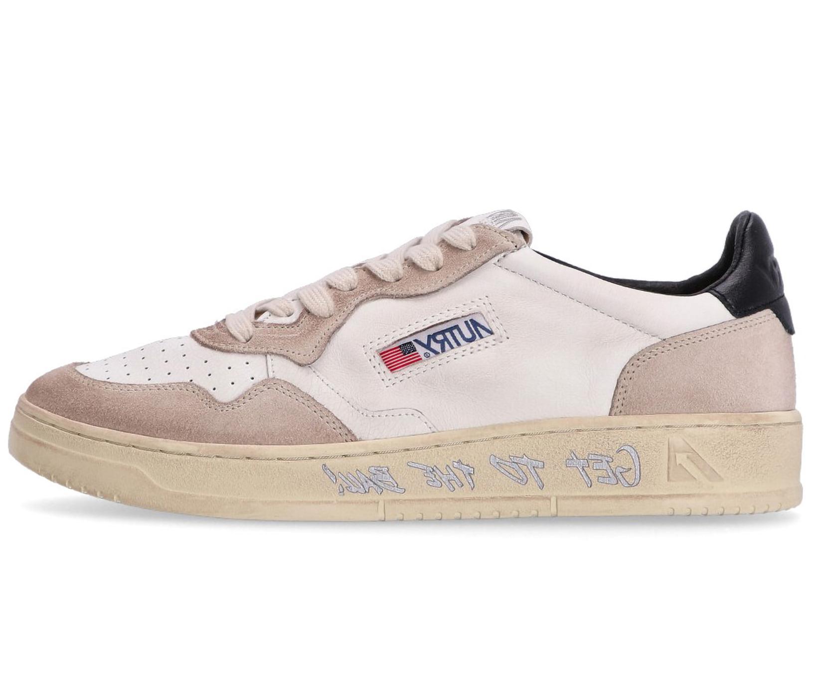 Autry Medalist Leather Low White Beige Black AULMLD02 | AUTRY - 슈프라이즈