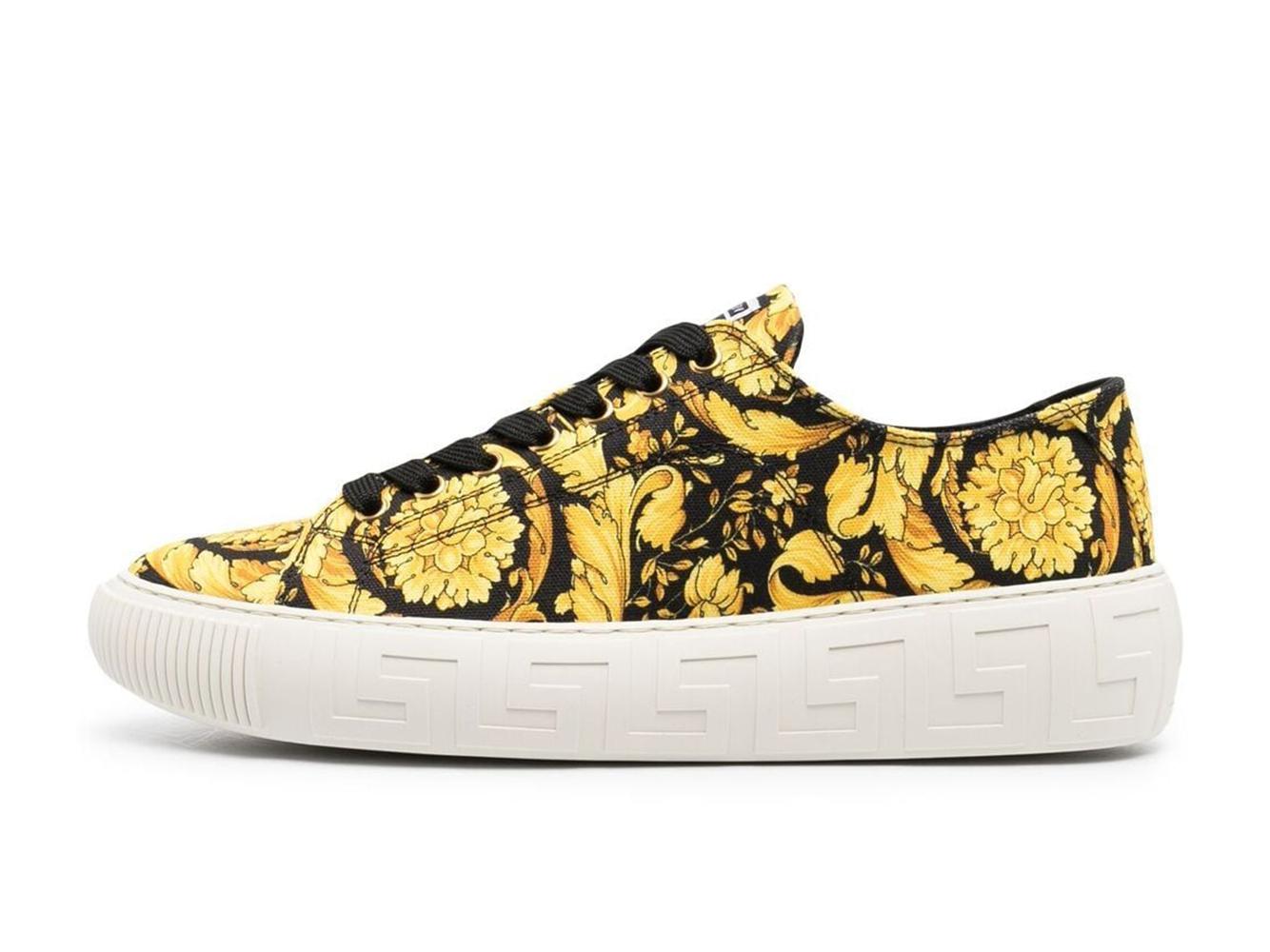 Versace Greca Barocco Print Low Top Yellow Black White DSU8404-DTE4G ...