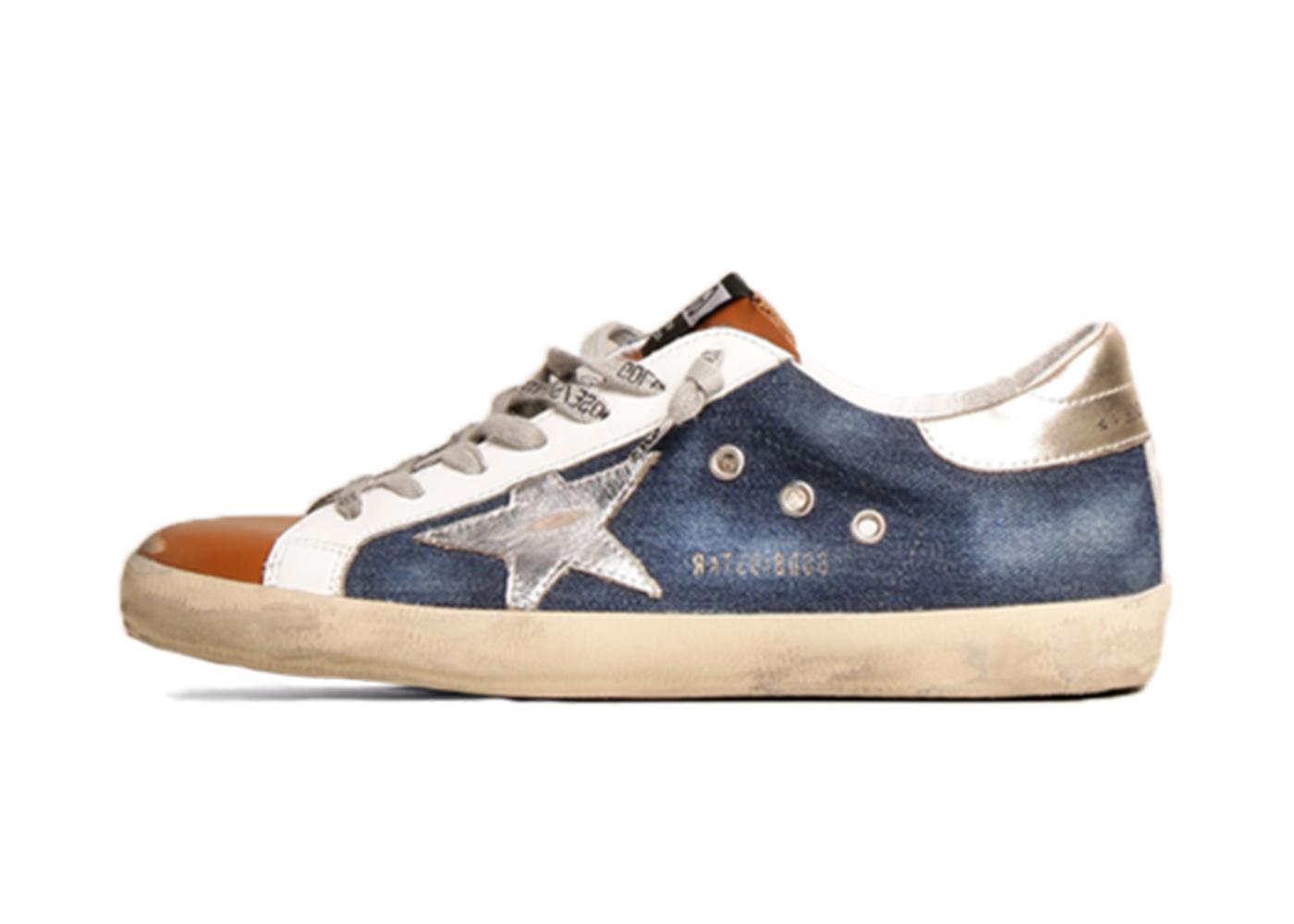Golden Goose Super-Star Blue Denim Silver Tan GMF00101.F000351.80311 ...