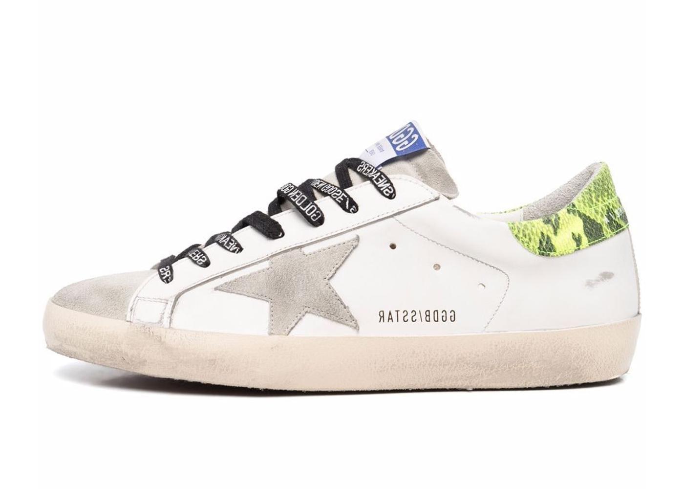 Golden Goose Super-Star White Snake Skin Green GMF00101F00254610902 ...