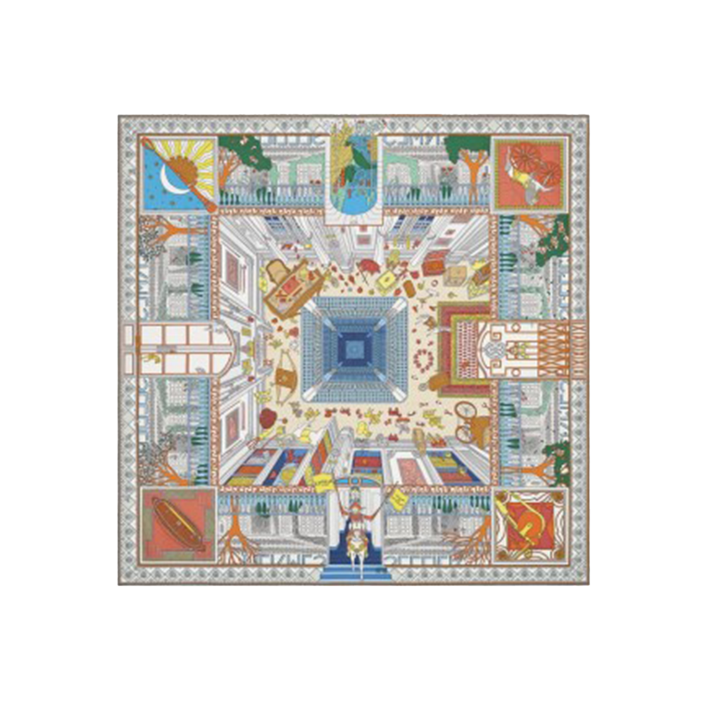 에르메스 오브젝트 드 큐리오시떼 스카프 90 블루 라방드 그리 멀티컬러 (W) H003757S01 | HERMES - 슈프라이즈