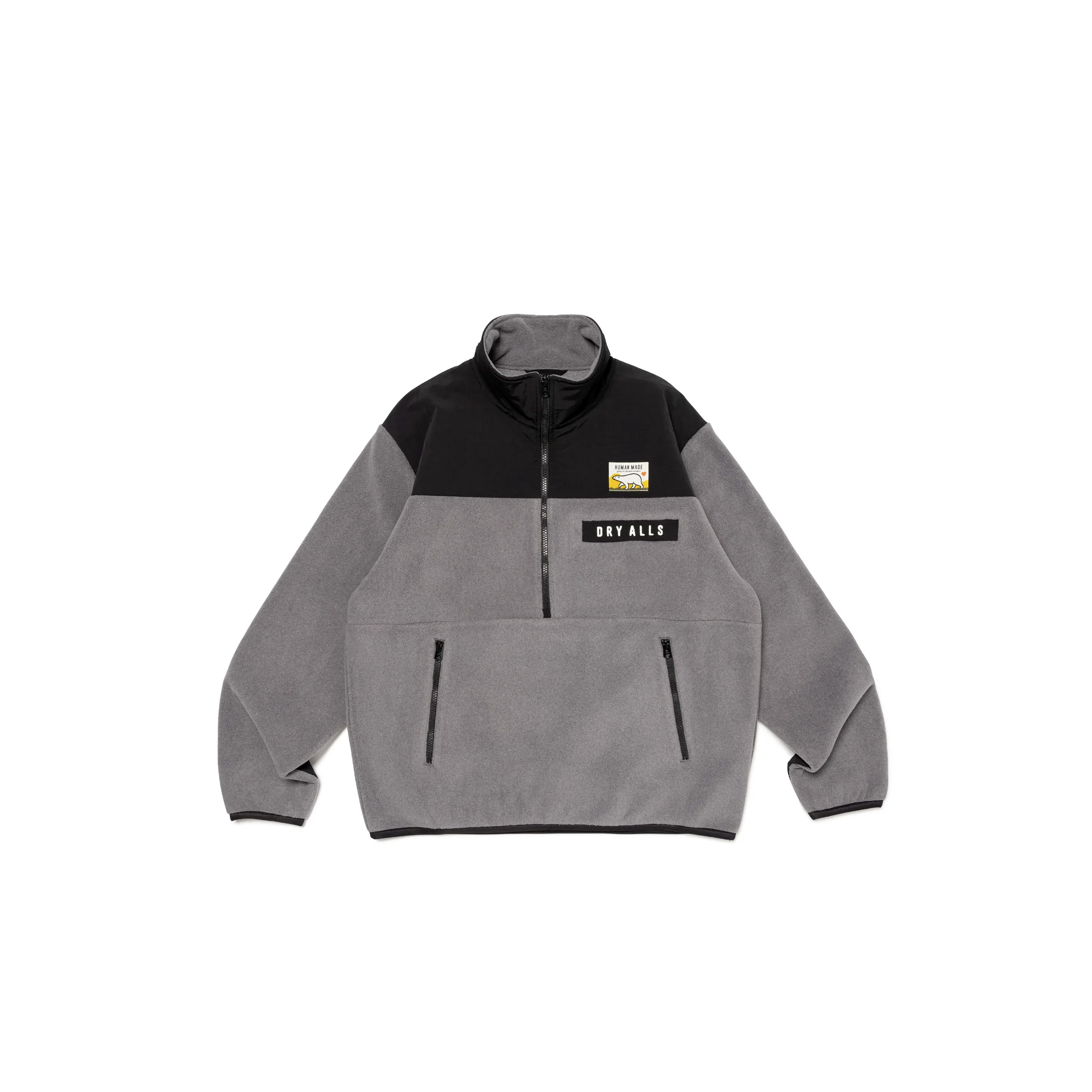 휴먼메이드 플리스 하프 집 자켓 그레이