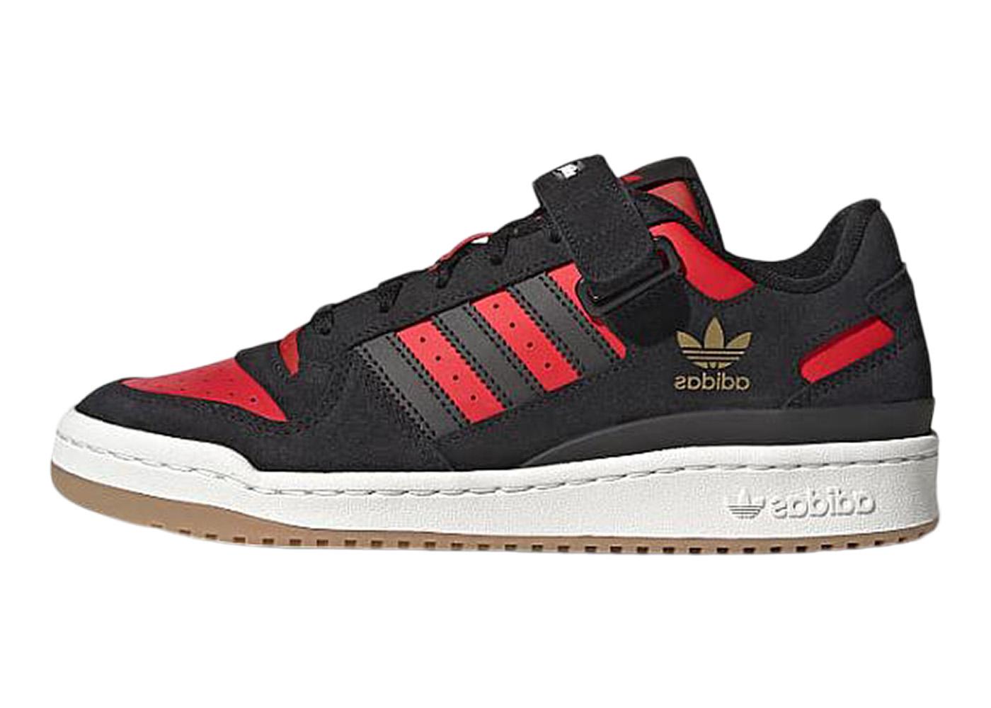 adidas Forum Low Core Black Core Black Vivid Red HR1942 | ADIDAS - 슈프라이즈