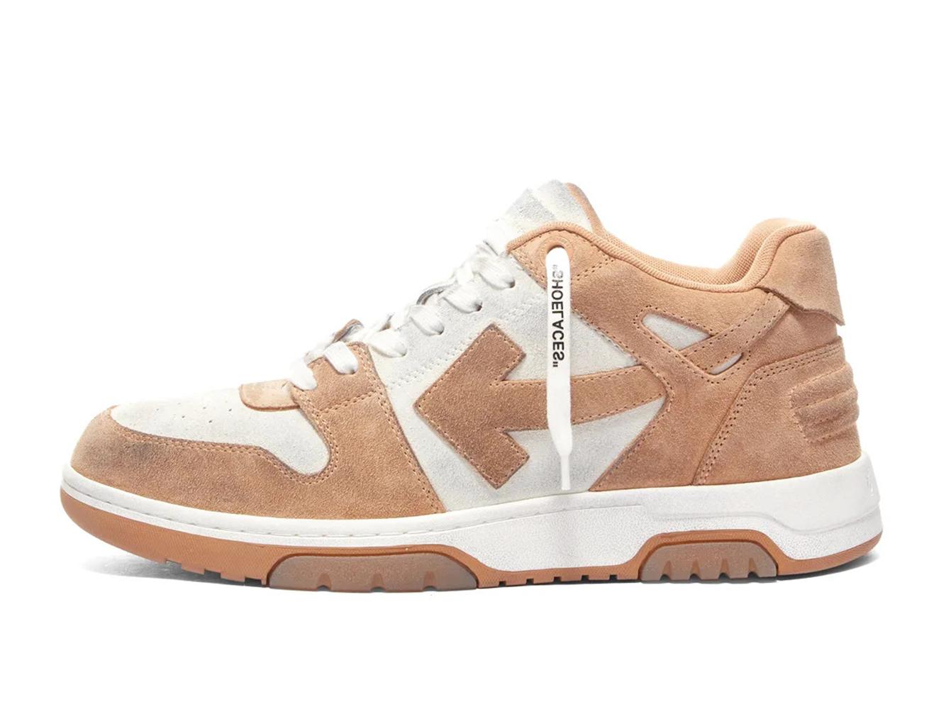 OFF-WHITE Out Of Office "OOO" Low Tops Distressed Brown White ...