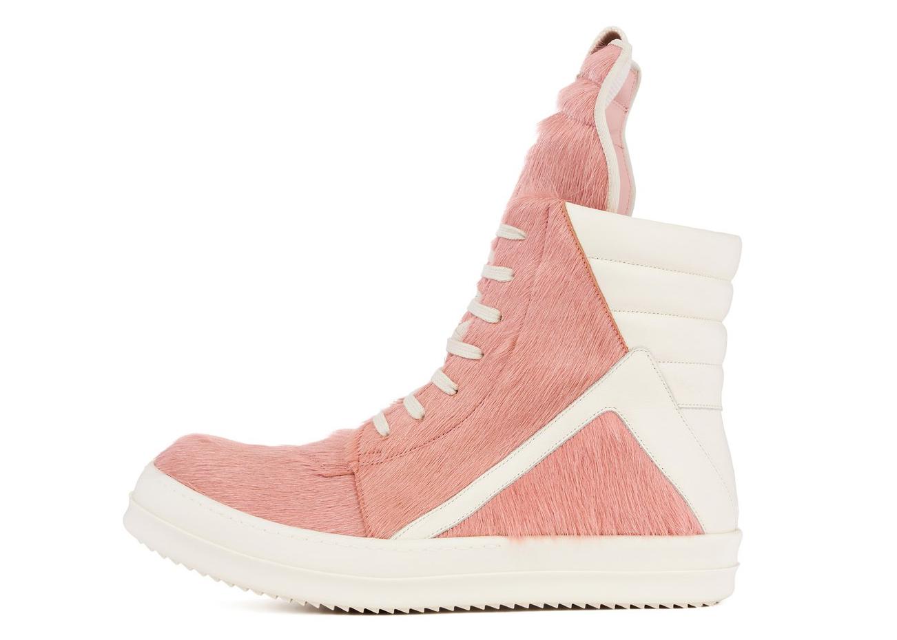 Rick Owens GeoBasket Cow Fur Dusty Pink Milk RR02B2894LHL-8311 | RICK ...