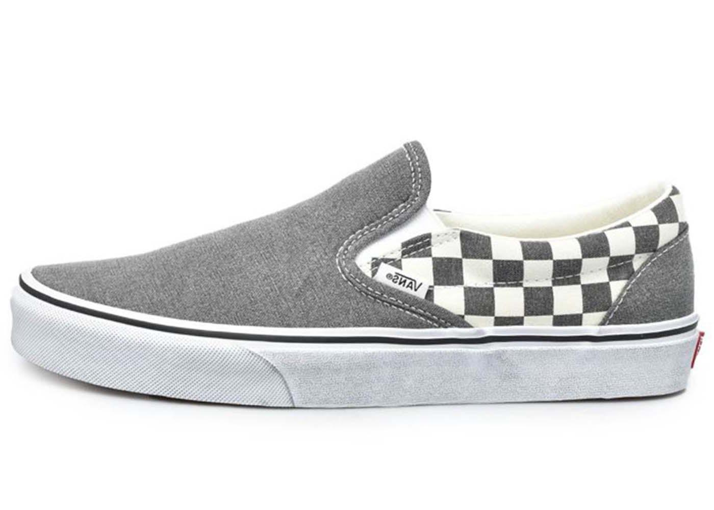 Vans Classic Slip-On Washed Asphalt Checkerboard VN0A4U38HQE | VANS - 슈프라이즈