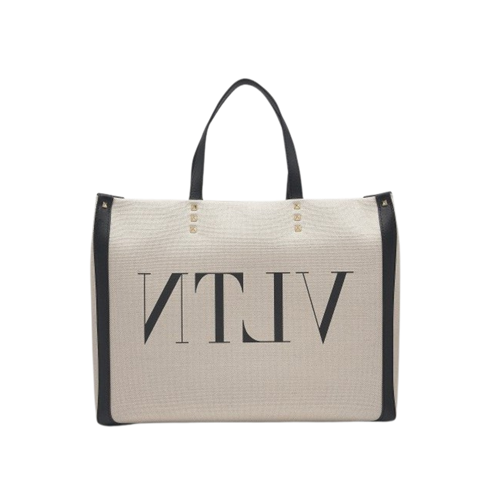 발렌티노 VLTN 캔버스 토트백 베이지