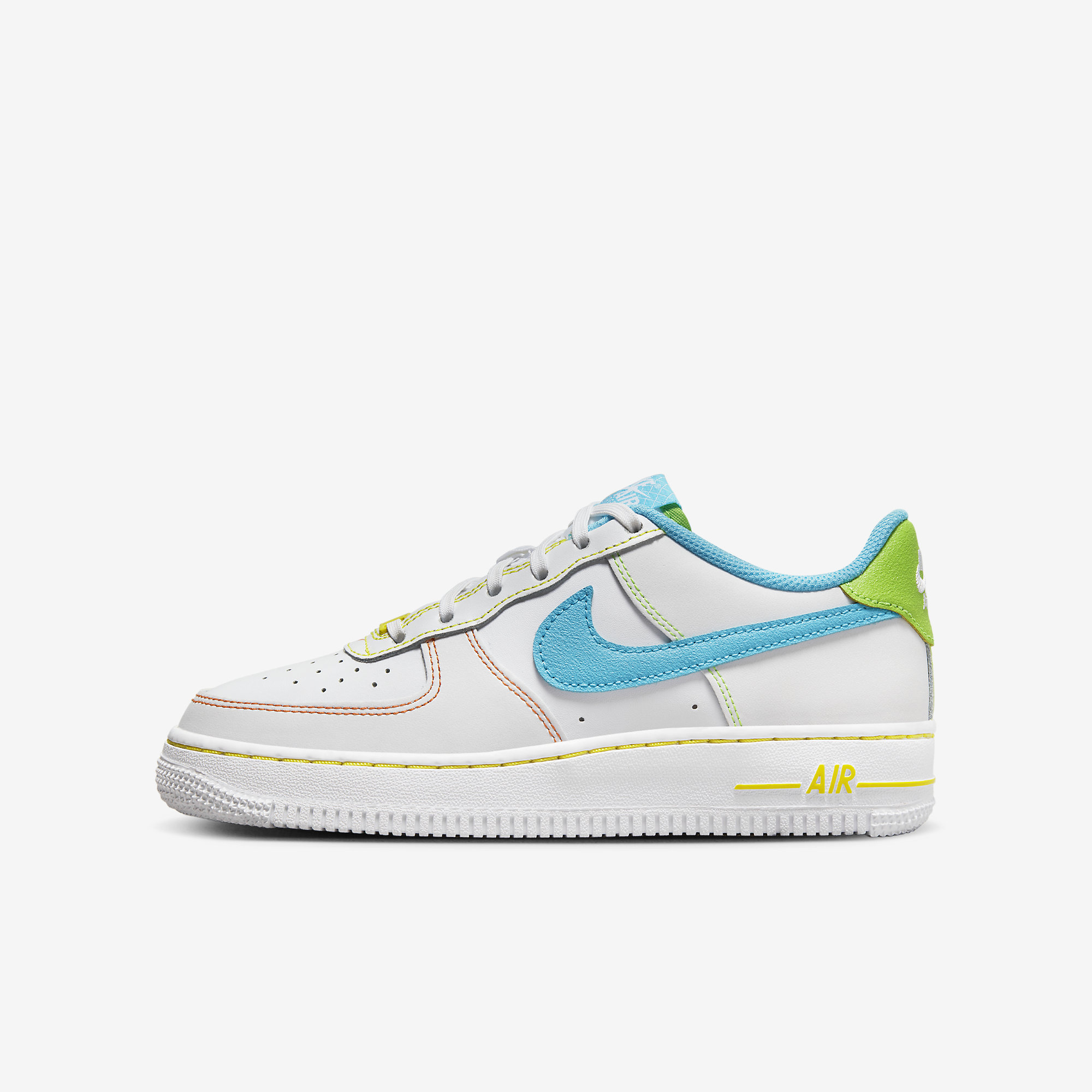 나이키 에어 포스 1 LV8 GS 화이트 액션 그린 발틱 블루 FJ4614-100 | NIKE - 슈프라이즈