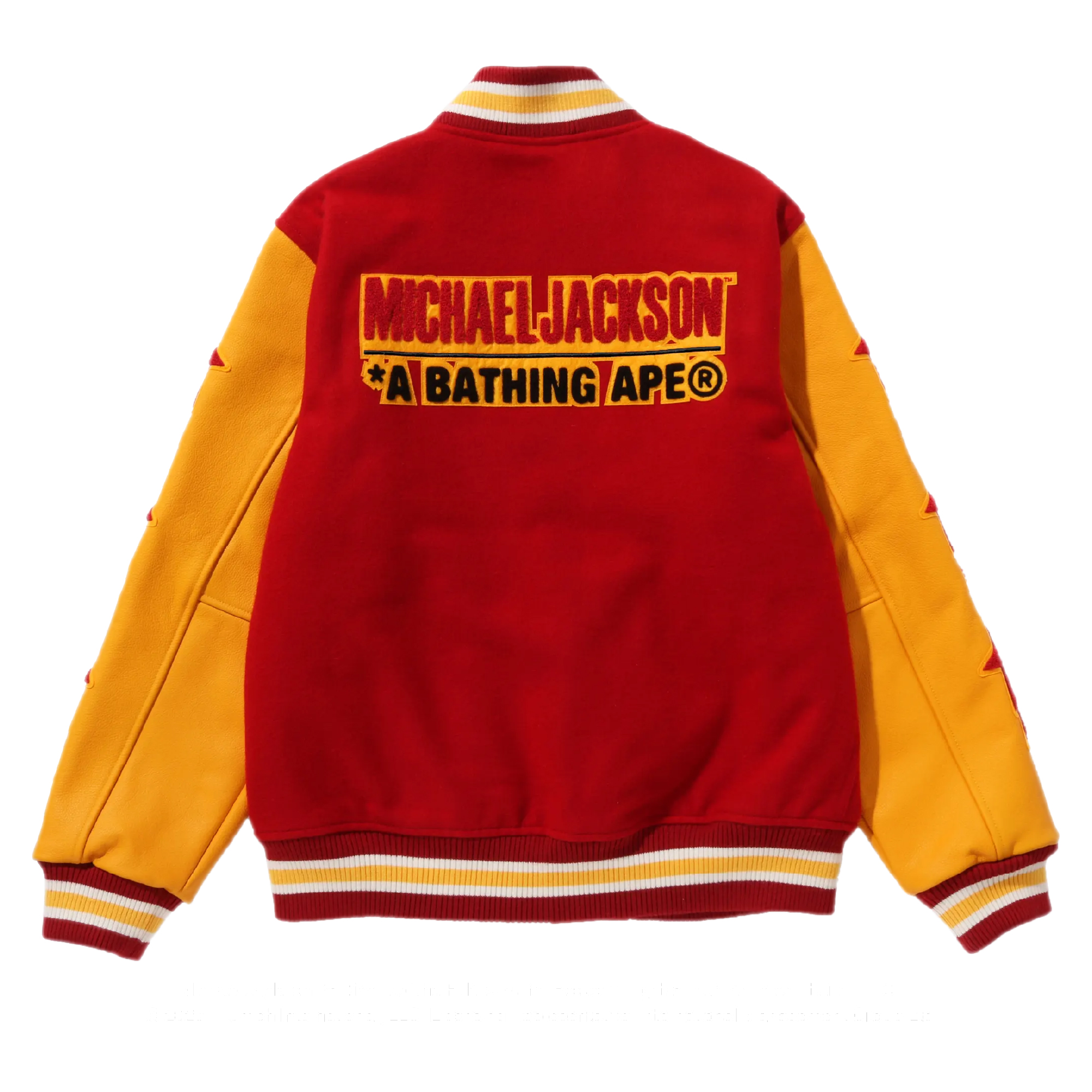 마이클 잭슨 x 베이프 바시티 자켓 레드 | BAPE - 슈프라이즈