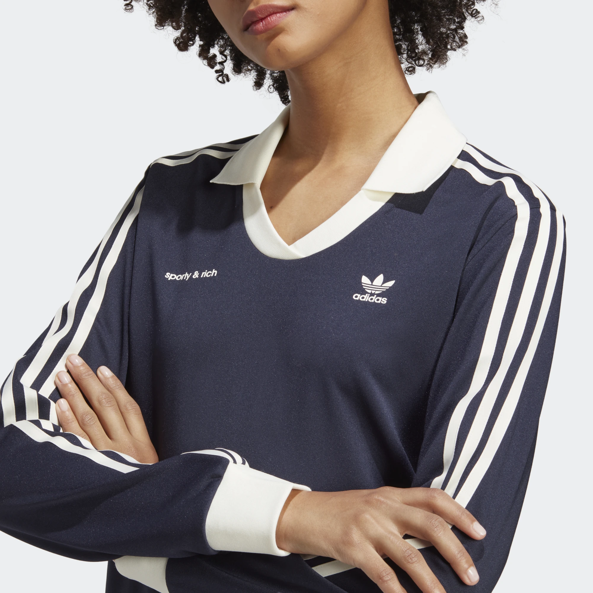 스포티앤리치 x 아디다스 오리지널스 롱 슬리브 풋볼 저지 레전드 잉크